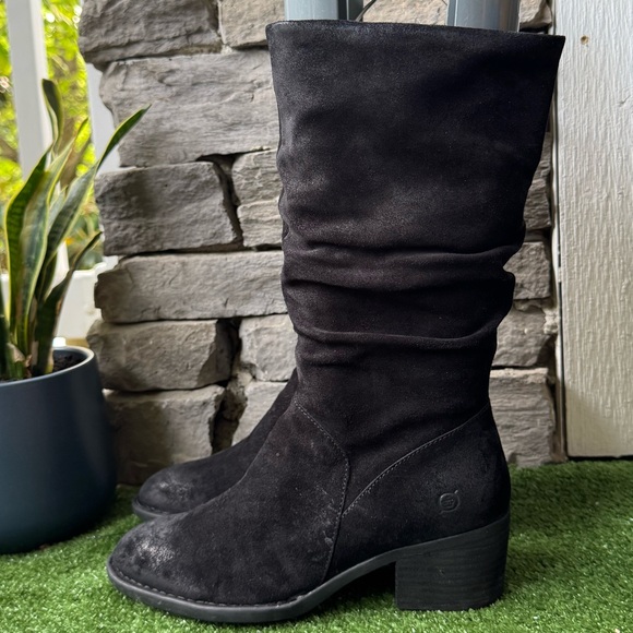 Born | Shoes | Born Mid Calf Slouch Suede Leather Womens Boots | Poshmark